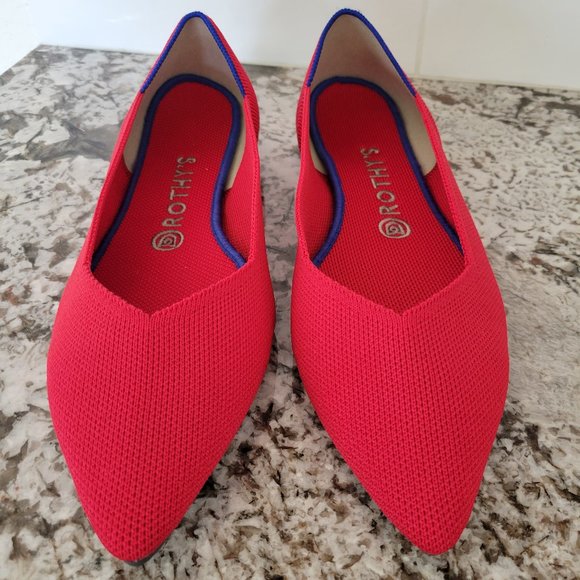 Rothy's | Shoes | Rothys Red Pointed Toe Flats Size W | Poshmark
